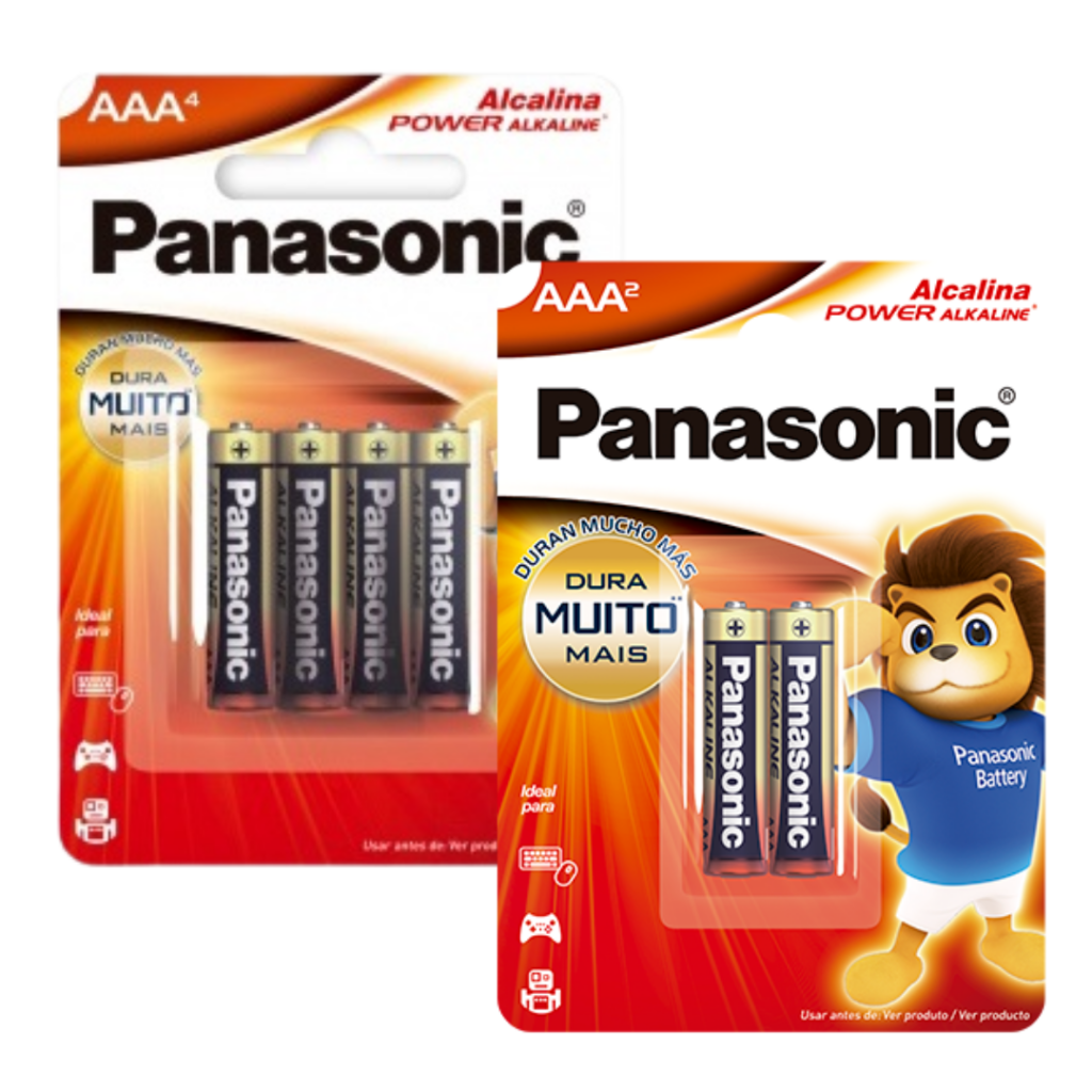 Pilha alcalina AAA power PANASONIC - Vidabem saúde conforto e bem estar